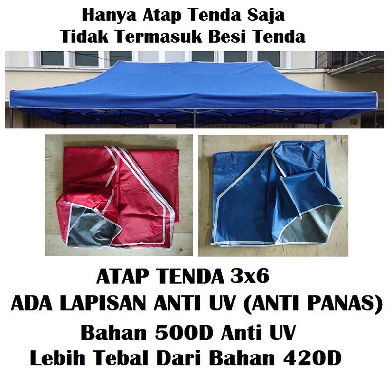 Jual Terpal Atap Tenda Ukuran 3x6 Anti Panas (Bahan Polyester 500D ...