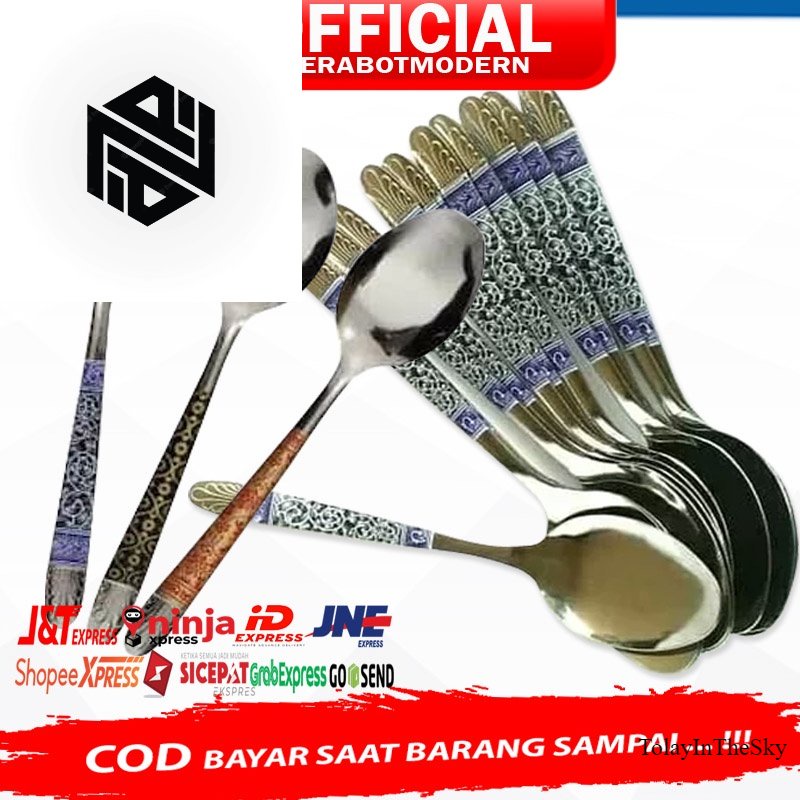 Jual Sendok Batik Bahan Stainles Tebal isi 12PCS barang unik ...
