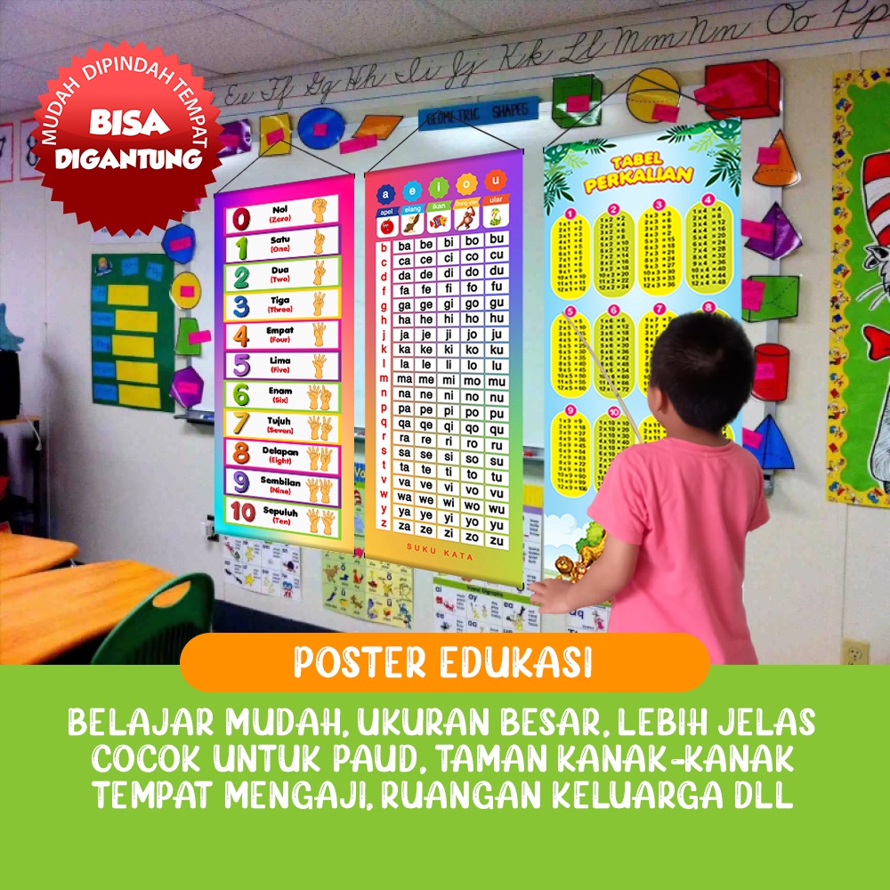 Jual POSTER EDUKASI ANAK BELAJAR UKURAN JUMBO BESAR TAMAN KANAK-KANAK ...