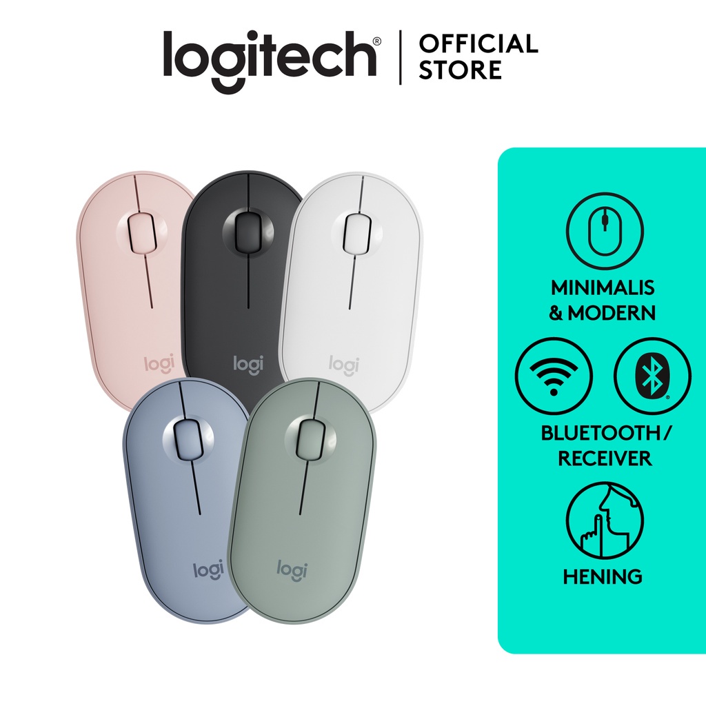 Jual Logitech Pebble M350 Bluetooth & Wireless Mouse | Shopee Indonesia