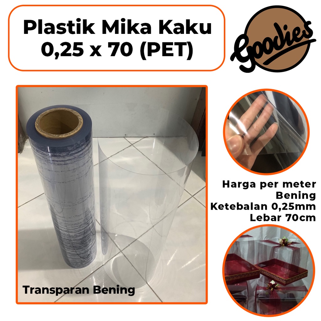 Jual Plastik Mika Kaku PET [0.25mm x 70cm] Meteran untuk Tutup Seserahan Pernikahan / Hantaran ...