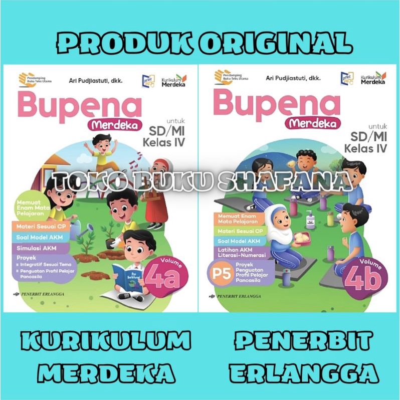 Jual Buku Bupena Volume 4A 4B SD/MI Kelas 4 Erlangga Kurikulum Merdeka Original Kurmer | Shopee ...
