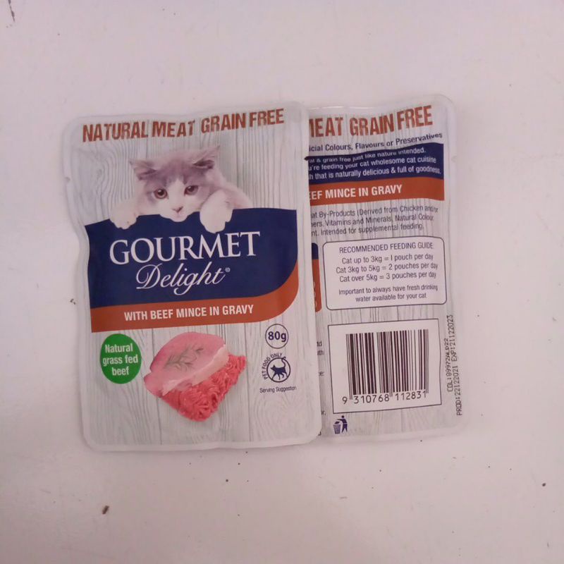 Jual Gourmet sachet 80gr Makanan basah kucing Dewasa - Beef mince in ...