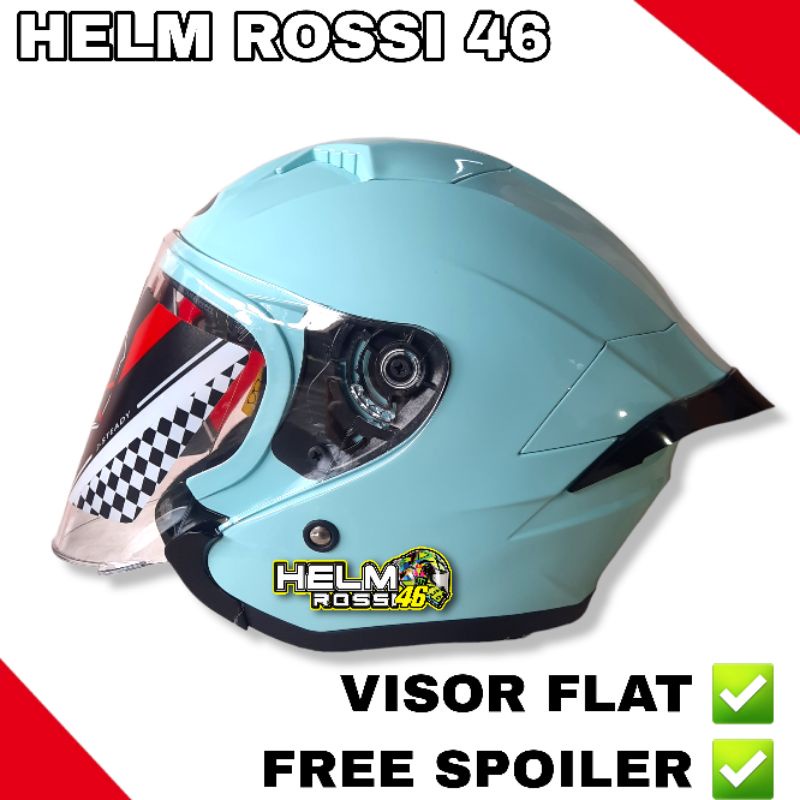 Jual HELM GIFT SARGON EASY TOSCA rep NJS KAIROZ + Visor FLAT Venom + Spoiler | Shopee Indonesia