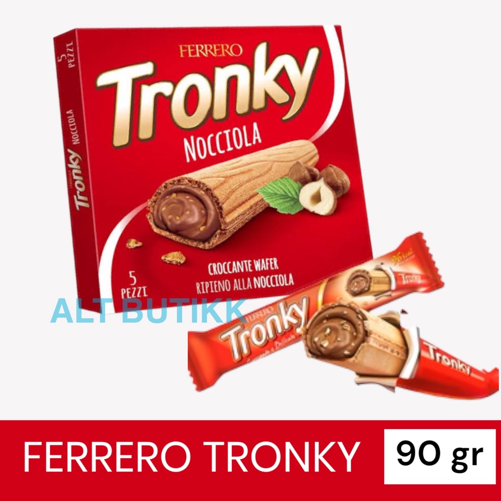Jual FERRERO TRONKY 90 gram | CROCANTE WAFER RIPIENO ALLA NOCCIOLA | HAZELNUT FILLING CHOCOLATE ...