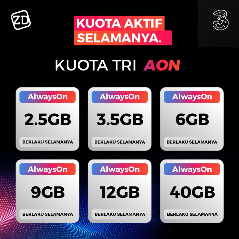 Jual Inject Kuota 3 Tri Three AON Terlengkap & Murah | Shopee Indonesia