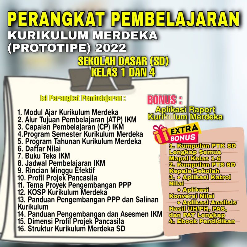 Jual PERANGKAT PEMBELAJARAN KURIKULUM MERDEKA (PROTOTIPE) KELAS 1,2,4,5 | Shopee Indonesia