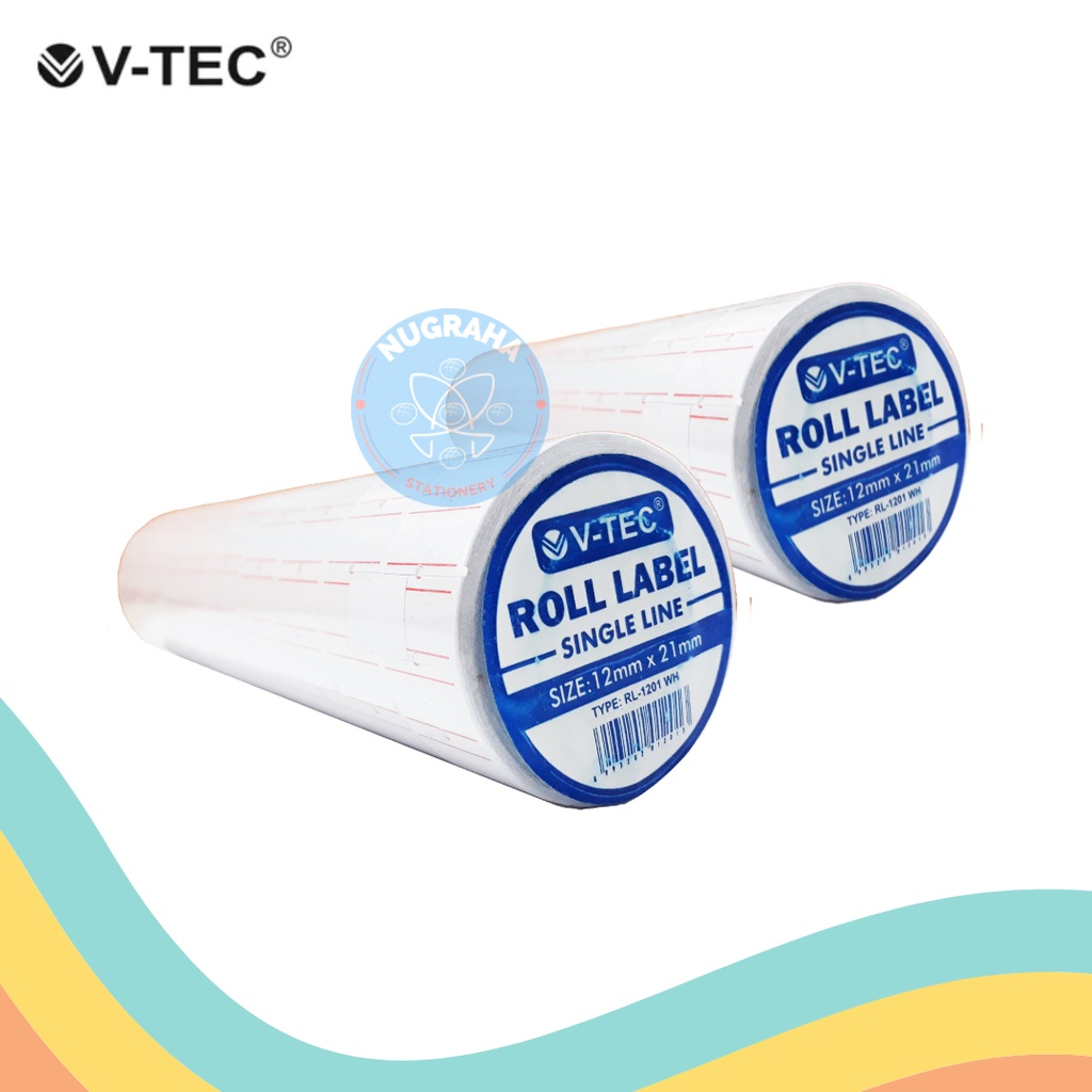 Jual LABEL HARGA 1 LINE V-TEC RL-1201 WH (1 SLOP) | Shopee Indonesia