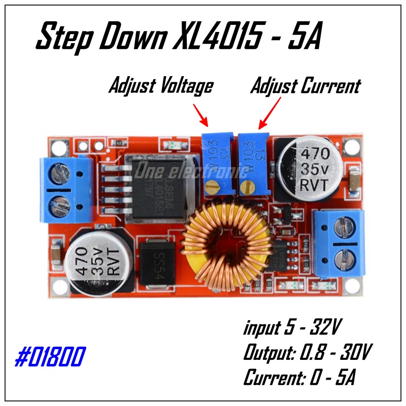 Jual Module XL4015 Step down 5A Atur Voltase,Arus Modul penurun Tegangan Cas Baterai PSU ...
