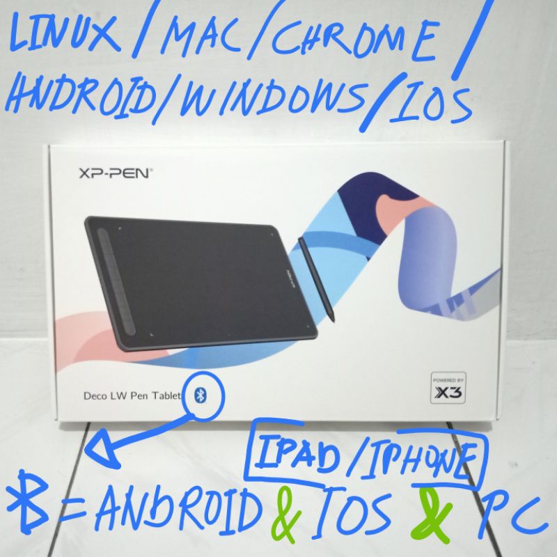 Jual XP PEN DECO LW Bluetooth pen tablet pentab iOS android Linux ...
