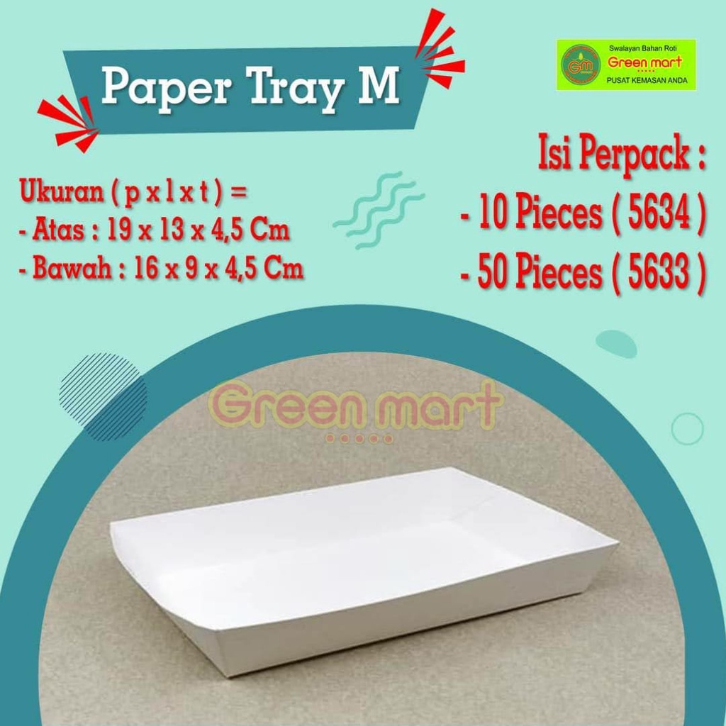 Jual Paper Tray M Paper Food Tray Kemasan Kertas Take Away Tanpa Tutup ...