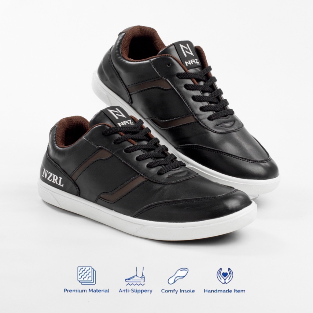 Jual PEDRO BLACK - Sepatu Sneakers Pria Hitam Casual Sneaker Cowok Original Naz | Shopee Indonesia