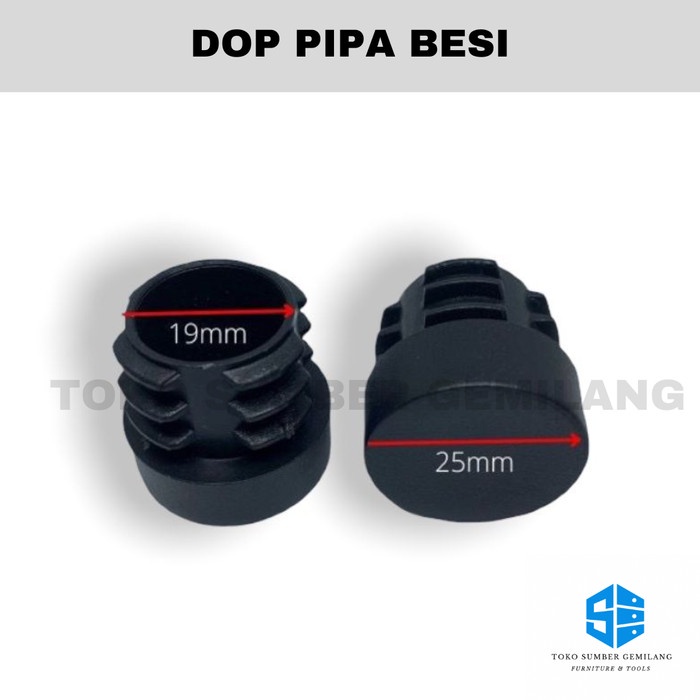 Jual Dop Pipa Besi / Dop Pipa / Alas Kaki Kursi / Dop 1 Inch 10 mm ...