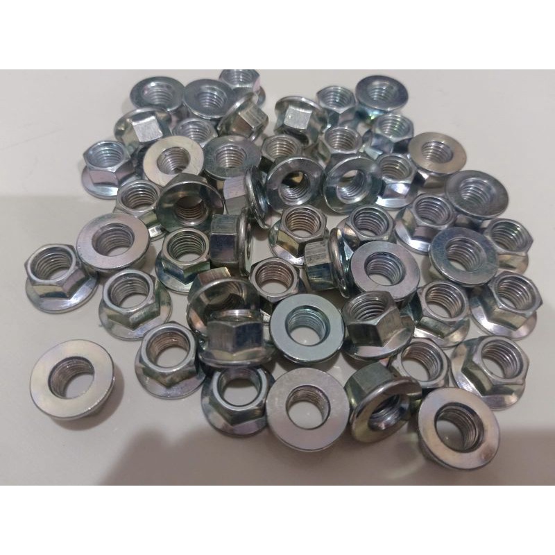 Jual Mur Flange / Flange Nut M 10 kunci 14 | Shopee Indonesia