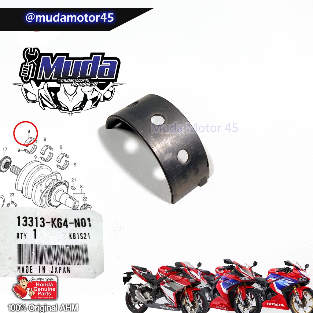 Jual METAL DUDUK A B OR C BEARING KRUK AS HITAM CBR250RR 13313-13314 ...