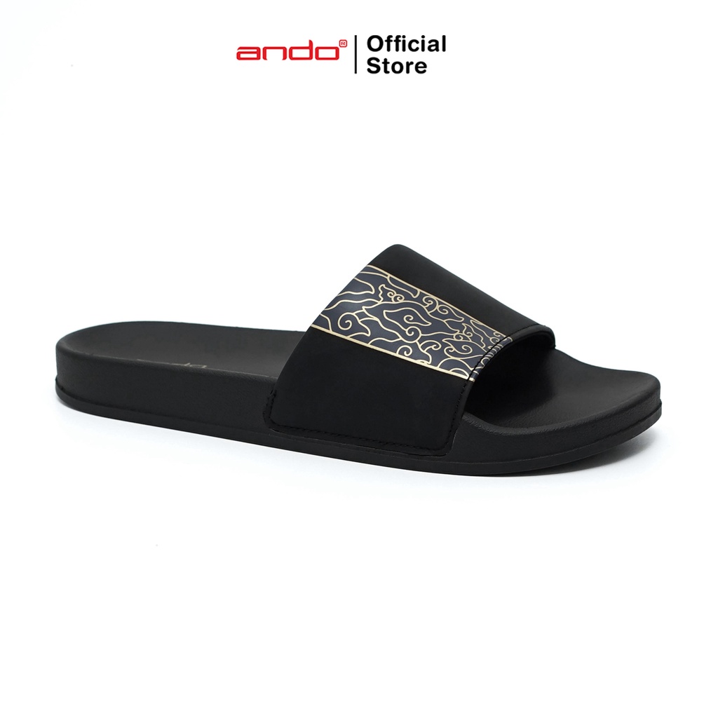 Jual Ando Official Sandal Selop Slip On Pandu Pria Dewasa - Hitam/Emas ...