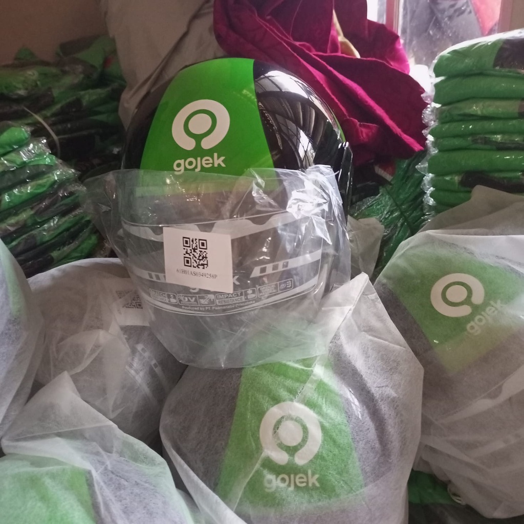 Jual HELM GOJEK Logo Terbaru Original Asli Kantor DSU 100% | Shopee ...