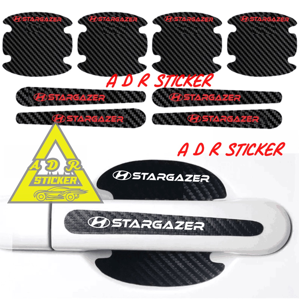 Jual 8PCS STIKER CARBON 3D HANDLE MOBIL STARGAZER STICKER KARBON 3D ...