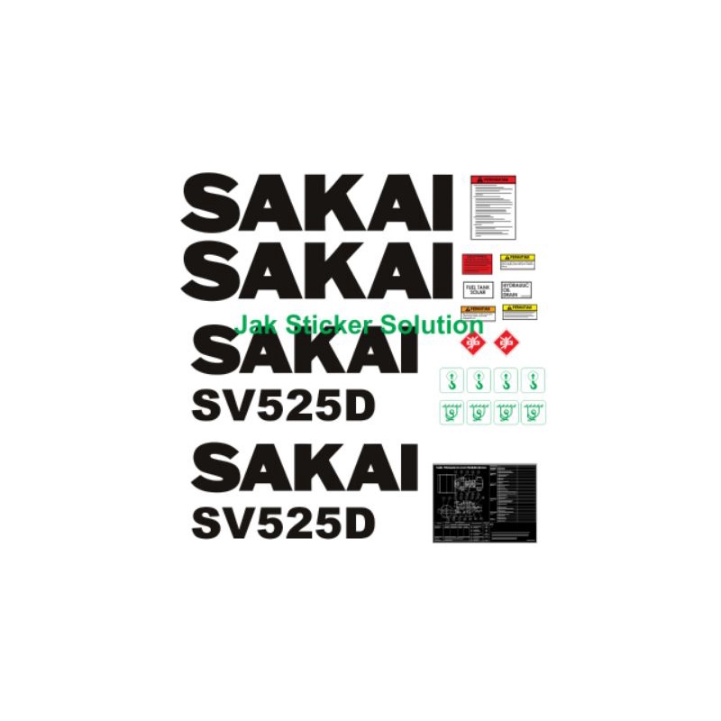 Jual Stiker Sakai SV525D Sticker alat berat | Shopee Indonesia