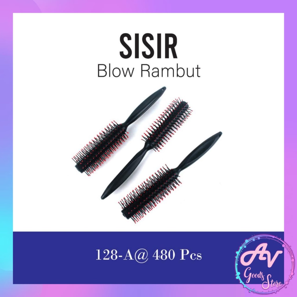 Jual Sisir Blow Hitam 128A / Sisir Blow Rambut Bulat / Sisir Roll Blow ...