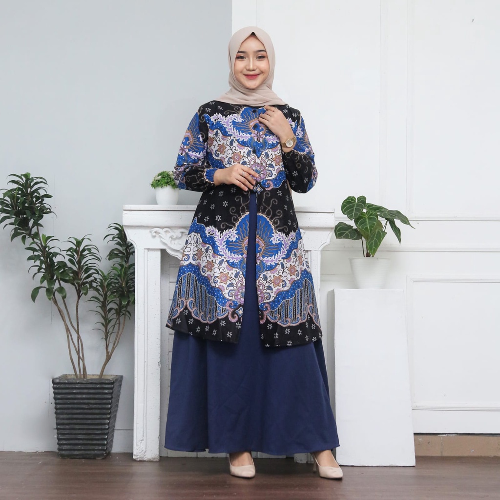 Jual Gamis batik Motif kuncoro modern premium, dress muslim, gamis ...