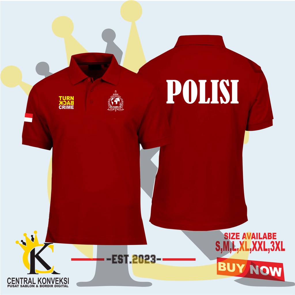 Jual KAOS KERAH POLISI INTRPOL TURN BACK CRIME / POLOSHIRT POLOSI ...