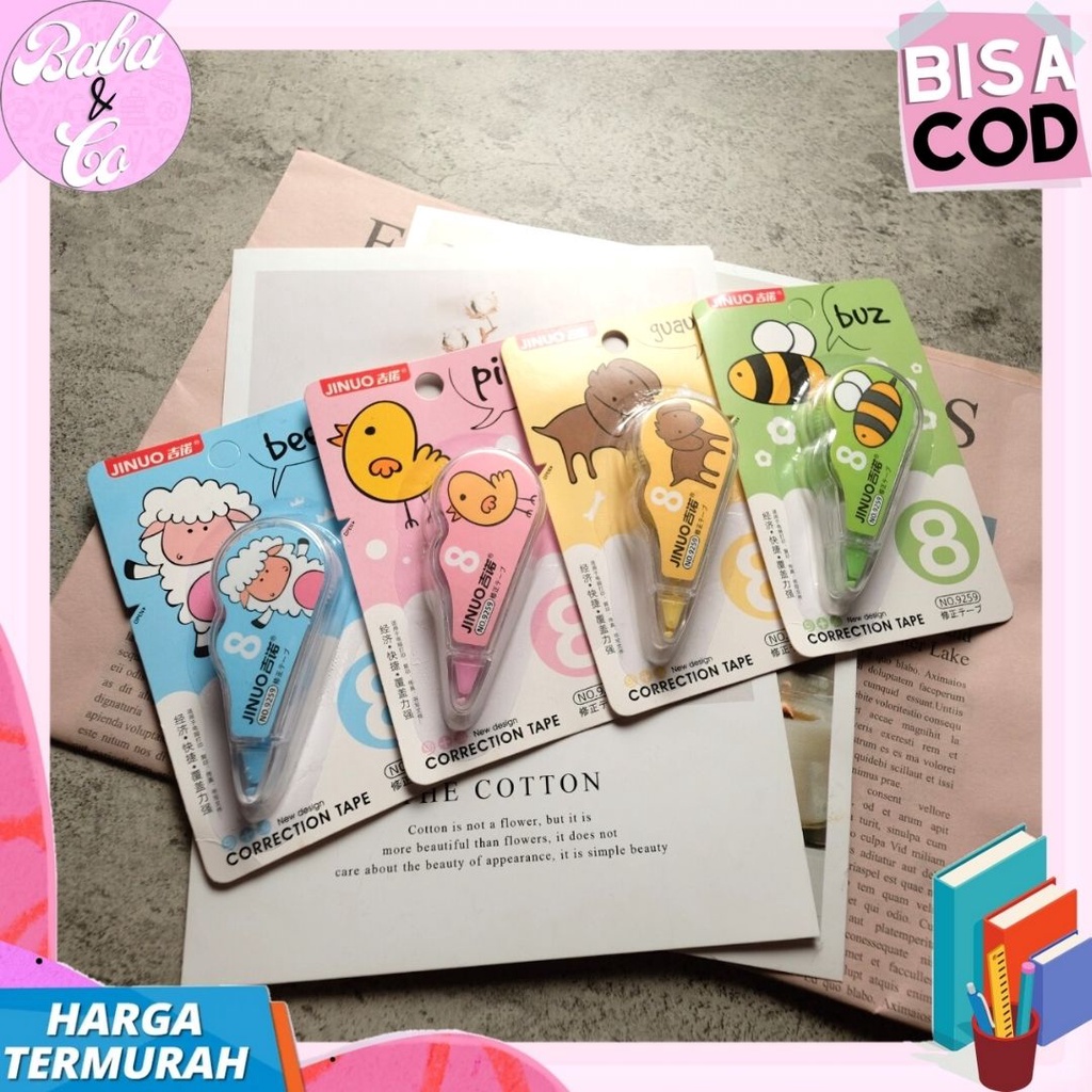 Jual CORRECTION TAPE JINUO ANIMAL ZOO TIPE X KERTAS ZOO CUTE ANIMAL TIP ...