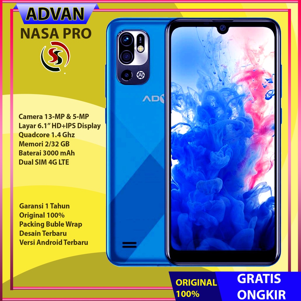 Jual Advan Nasa Pro 2GB / 32GB 6.1 Inch Android 11 Garansi Resmi Biru ...