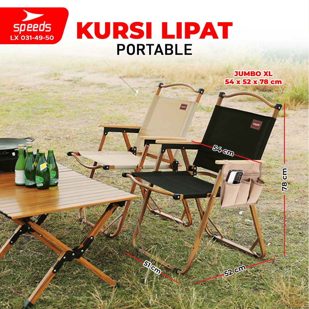 Jual SPEEDS Kursi Lipat Camping Outdoor Foldable Chair Hiking Mancing ...