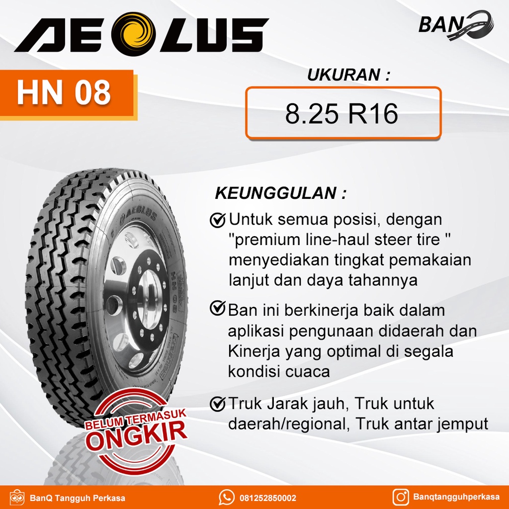 Jual Ban Truk Aeolus HN08 825R16 - Ban Truk Radial - Full Set | Shopee ...