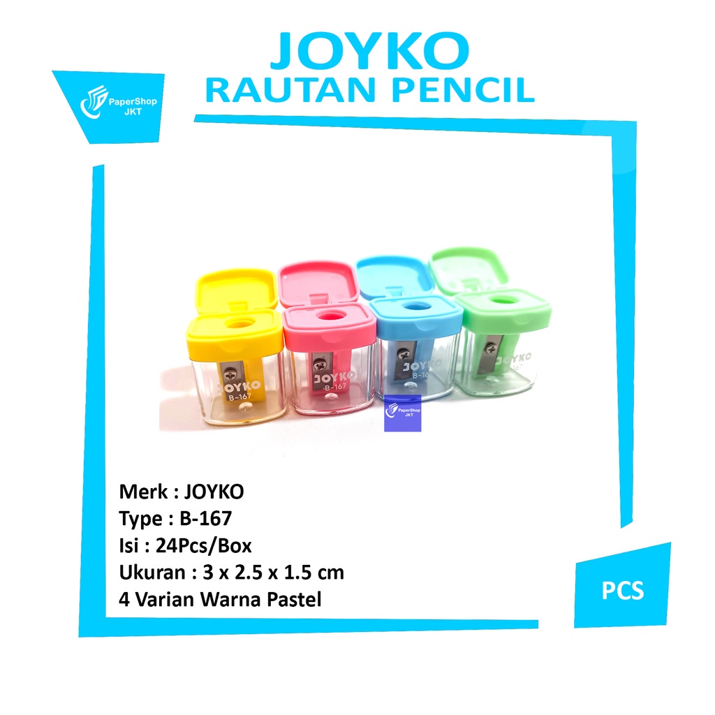 Jual JOYKO - Rautan Pensil B-167 Warna Pastel - Box | Shopee Indonesia