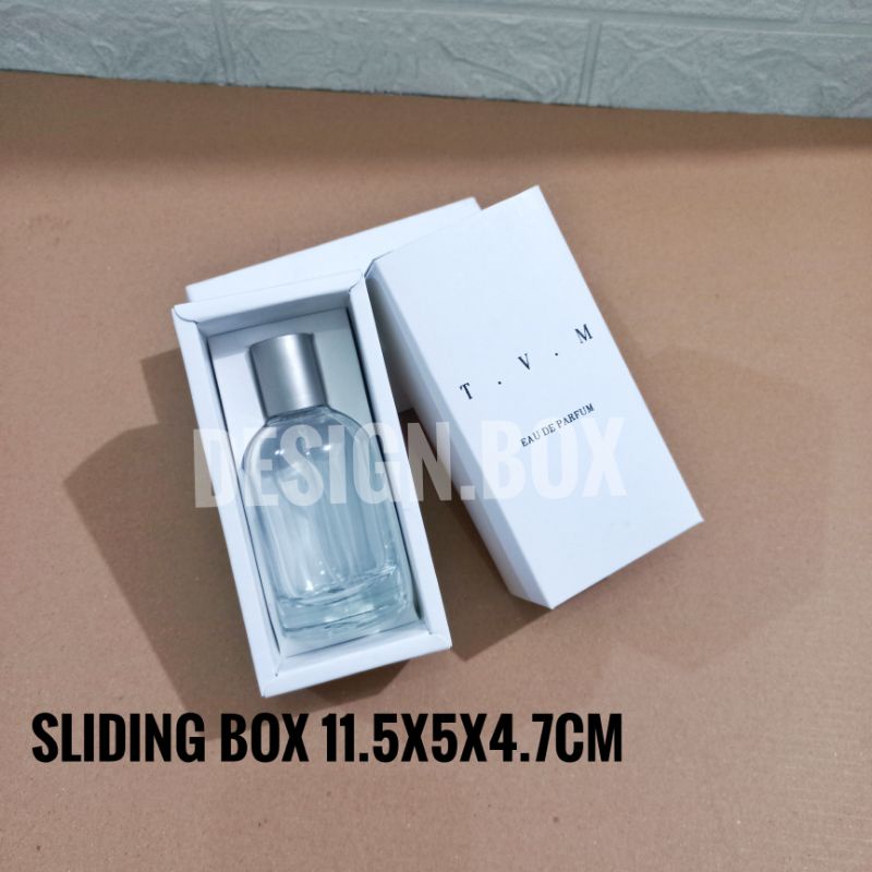 Jual BOX PARFUM SLIDING PUTIH CETAK HOTPRINT 11.5X5X4.7CM | SLIDING ...