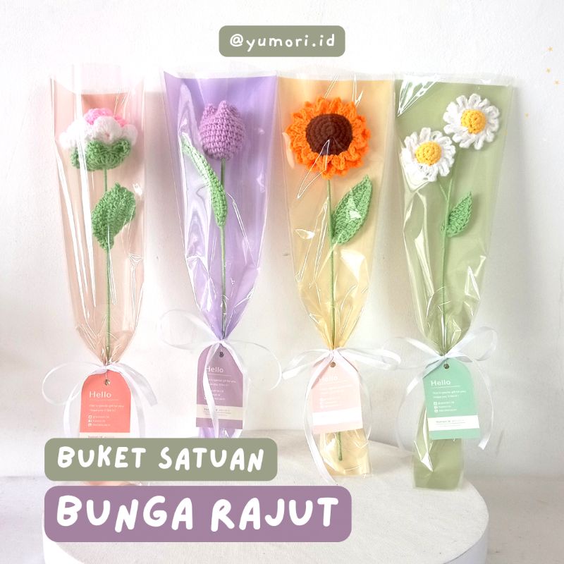 Jual Buket Bunga Rajut Satuan Korean Aestethic Crochet Flowers | Shopee ...