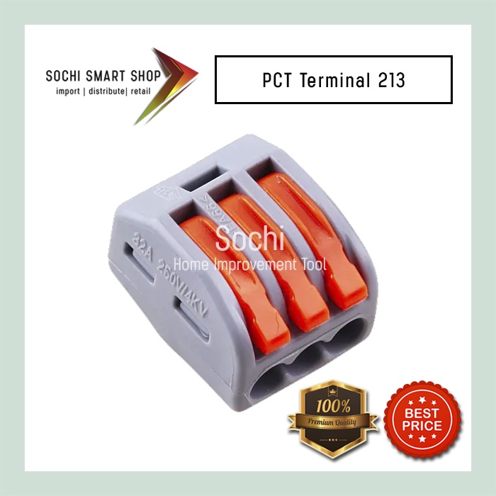 Jual PCT Terminal 213 - Sambungan Kabel Listrik 3 Pin | Shopee Indonesia