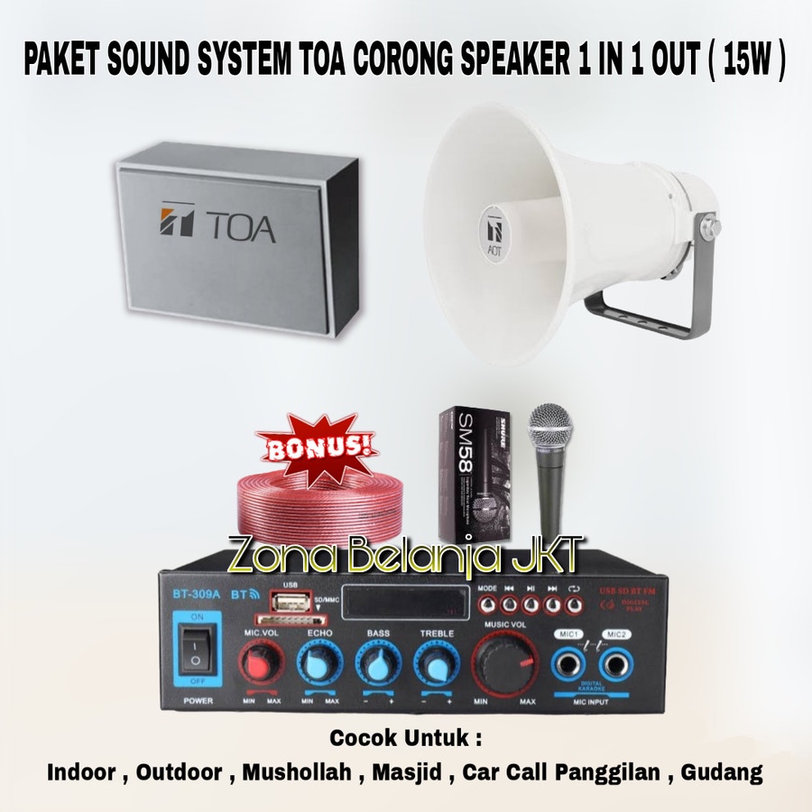 Jual PAKET SOUND SYSTEM TOA MASJID MUSHOLLA 1 IN 1 OUT SPEAKER CORONG ...