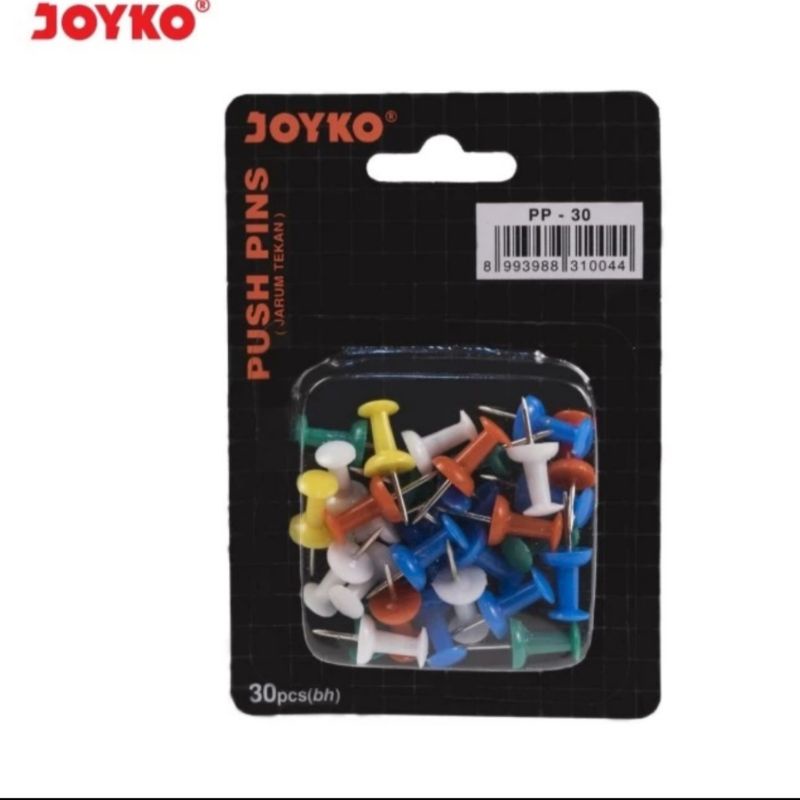 Jual Push Pin / Jarum Tekan / Paku Pin Joyko PP-30 ( 30 pcs ) | Shopee ...