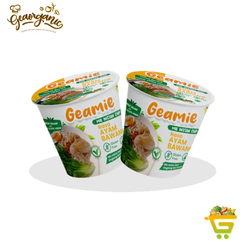 Jual Mie Cup GF/Non MSG Ayam Bawang Geamie Mie Sehat | Shopee Indonesia