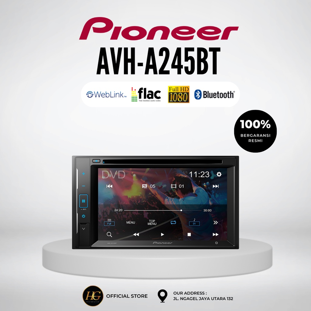 Jual HEAD UNIT PIONEER 2DIN DOUBLEDIN AVH-A245BT | Shopee Indonesia