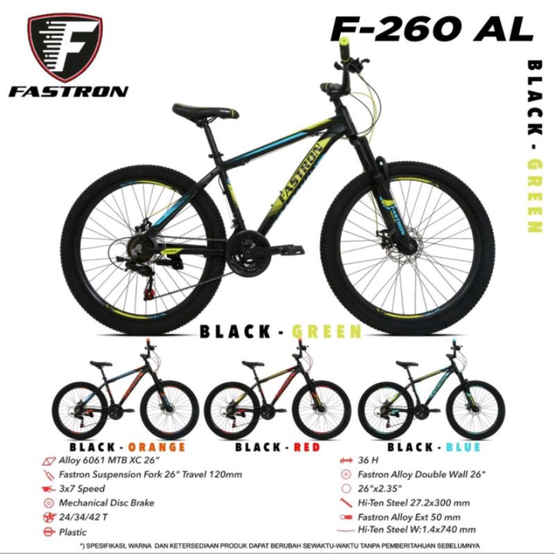Jual Sepeda Gunung MTB 26 Fastron by PACIFIC F 260 DAL VT Alloy 21 ...