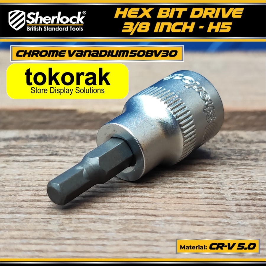 Jual MATA KUNCI SOK DRIVE 3/8" SHERLOCK SHOCK 3/8 INCH HEX BIT SOCK L 5 ...