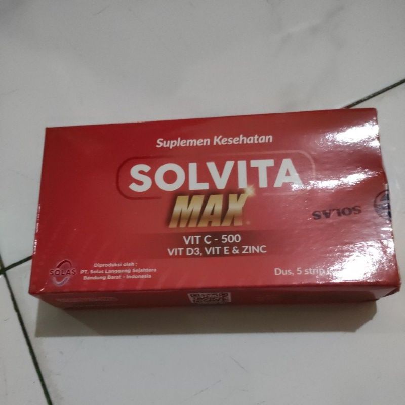 Jual solvita max vit C,D,E dan zink 1box isi 5 keping | Shopee Indonesia