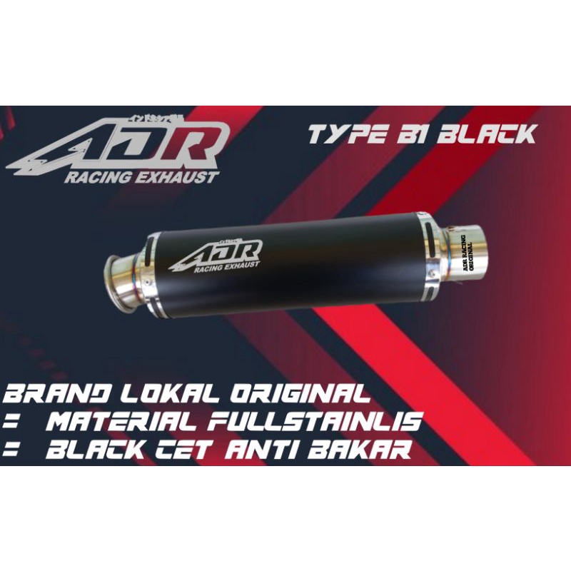 Jual silincer only ADR RACING TYPE B1 BLACK VARIO NMAX AEROX PCX ...
