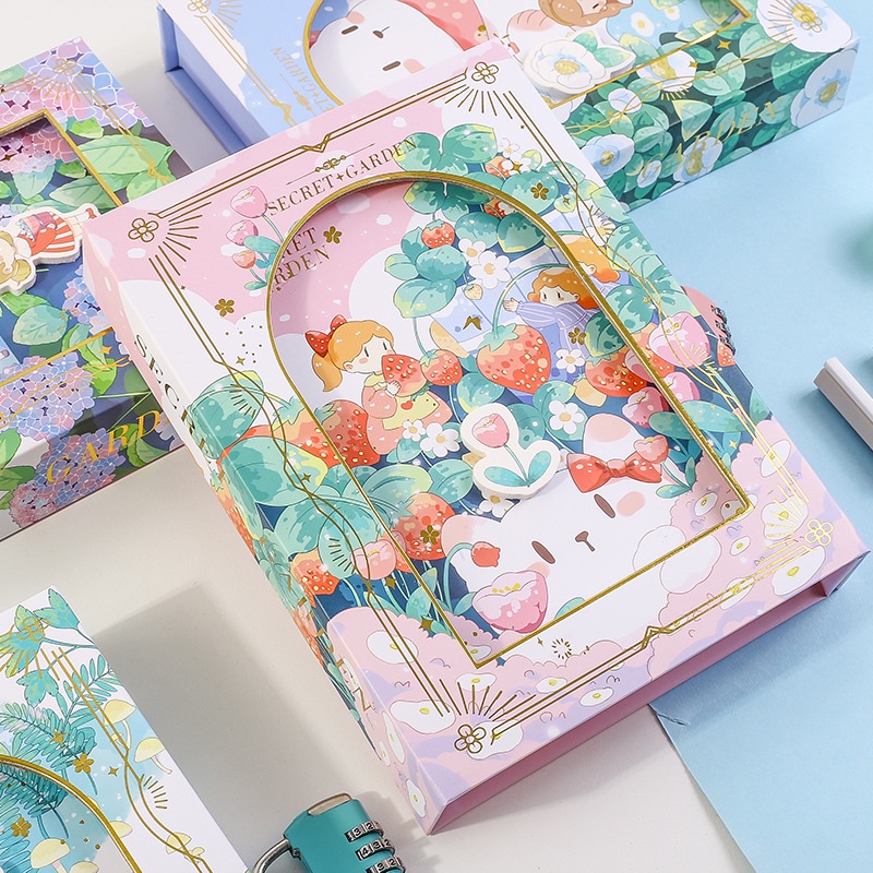 Jual Diary Book Motif Bunga Secret Garden With Lock Buku Diary Korea ...