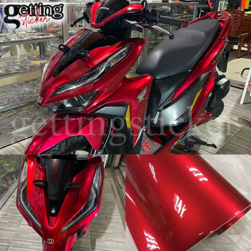 Jual stiker merah candy skotlet metalik sticker metalic glossy scotlite ...