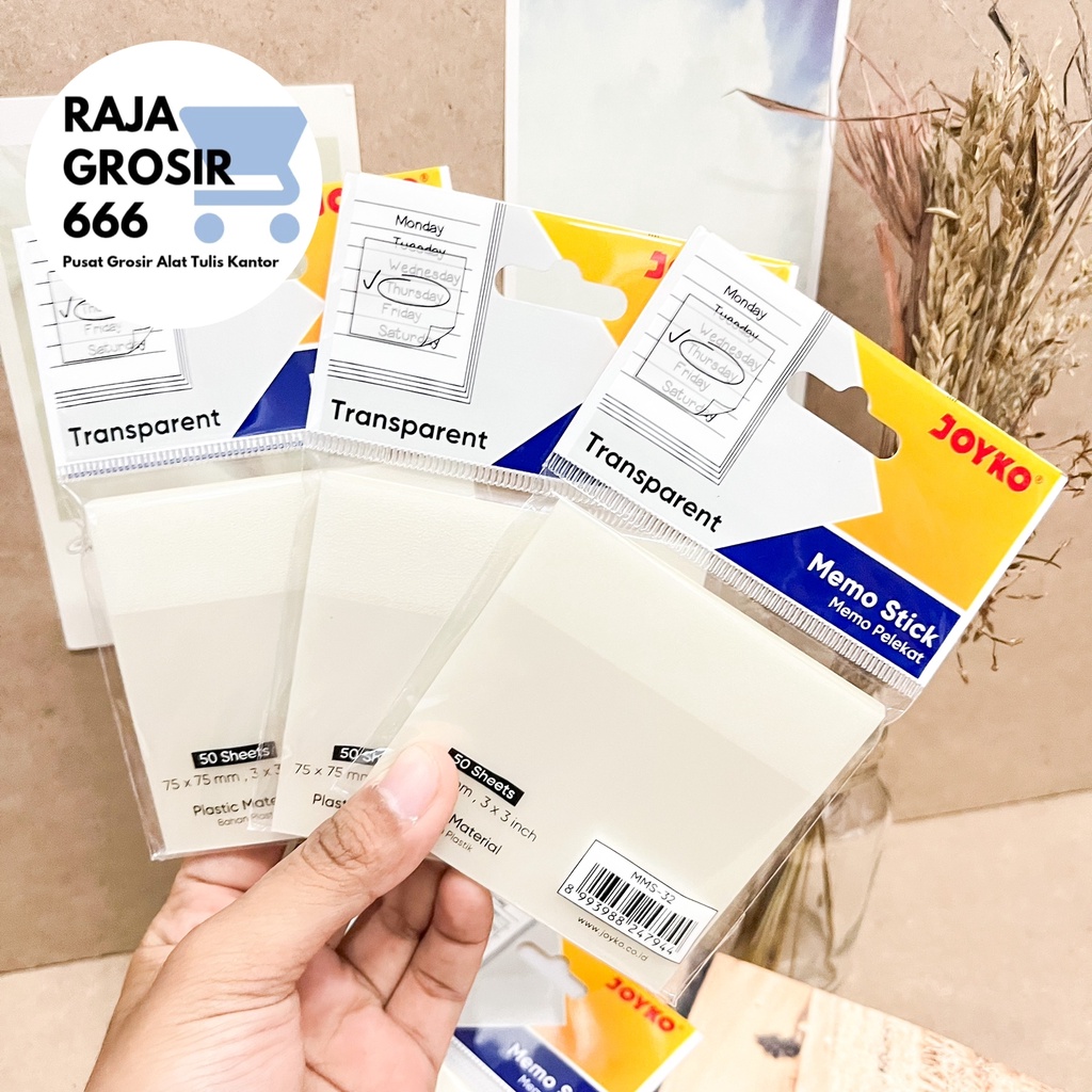 Jual Memo Stick Sticky Note Kertas Memo Tempel Joyko MMS-32 Transparent ...