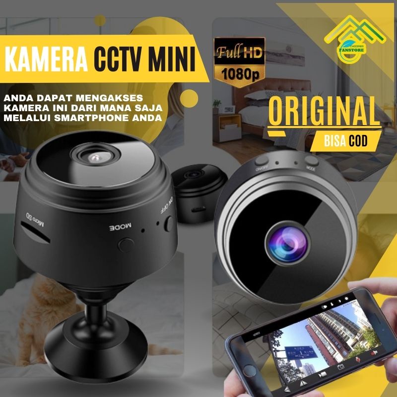 Jual Spy Mini WiFi IP Camera CCTV Wide Angle 1080P Kamera Kecil CCTV ...