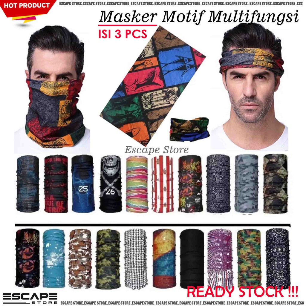 Jual Masker Baf Baff Motor Anti Debu Pria dan Wanita Bahan Elastis ...