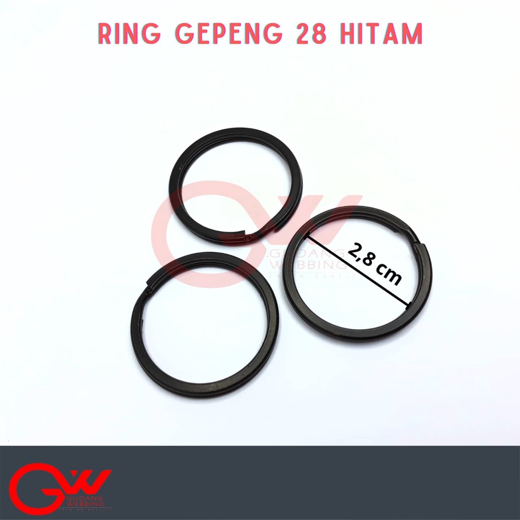 Jual RING GANTUNGAN KUNCI / RING GEPENG 25/28 mm BLACK - ECERAN 1 PCS ...