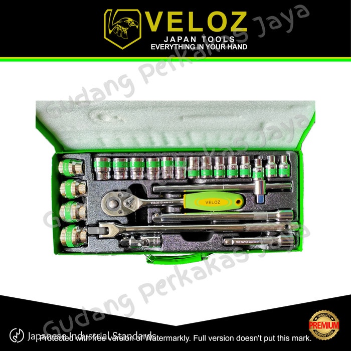 Jual Veloz Premium Kunci Sok Set 25 Pcs 8 - 32Mm 1/2" 6Pt Shock Socket ...
