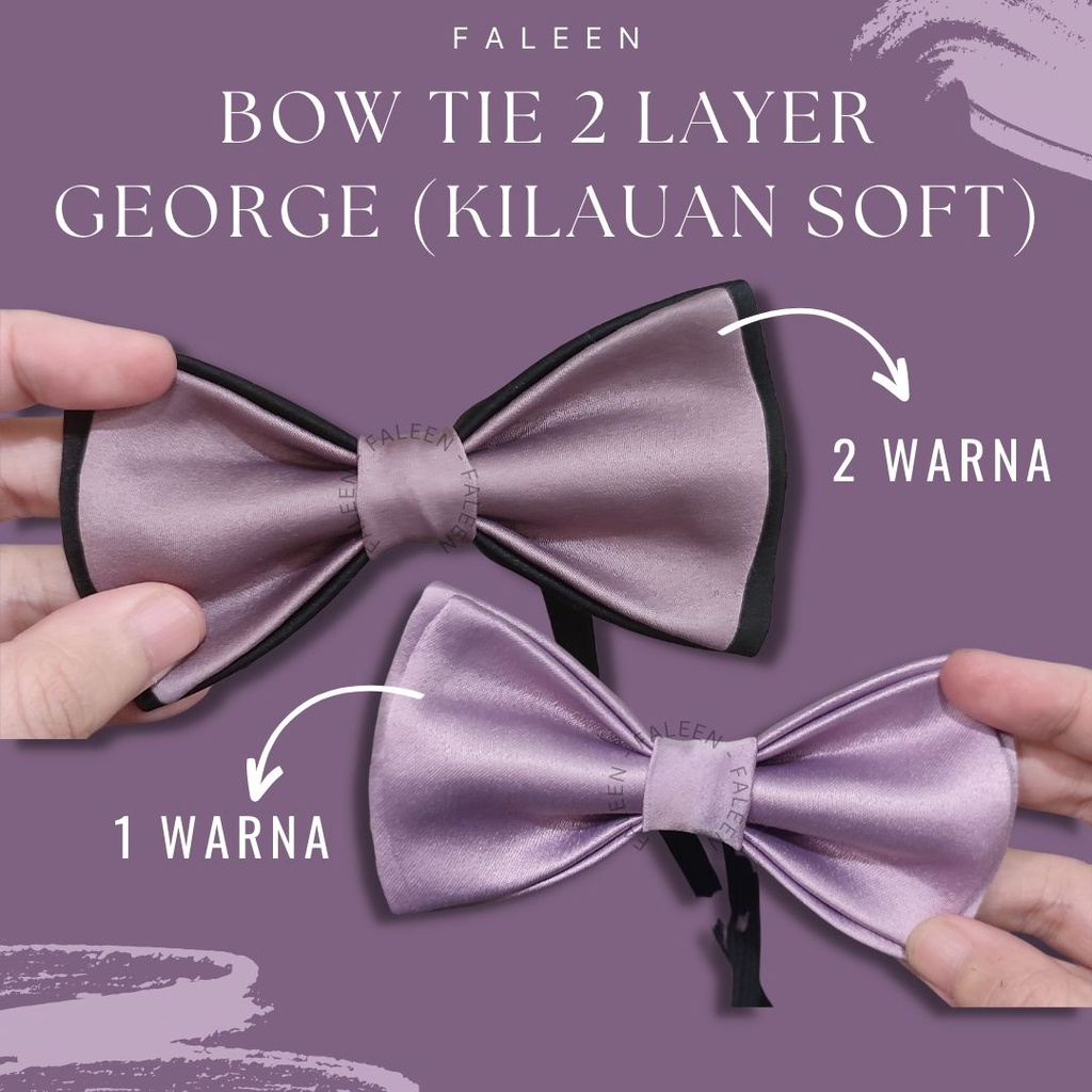 Jual GEORGE 2 LAYER - DASI KUPU BOW TIE SATEEN TALI KARET VELCRO PENITI ...